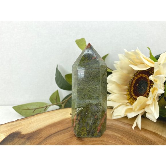 Accents | Unakite Tower Unakite Generator Natural Unakite Point 49 ...